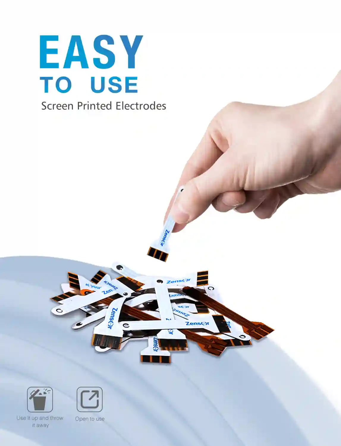 柔性/可撓式網版印刷拋棄式電極 FTE100/200/300｜Zensor R&D - Screen Printed Electrodes (SPE)